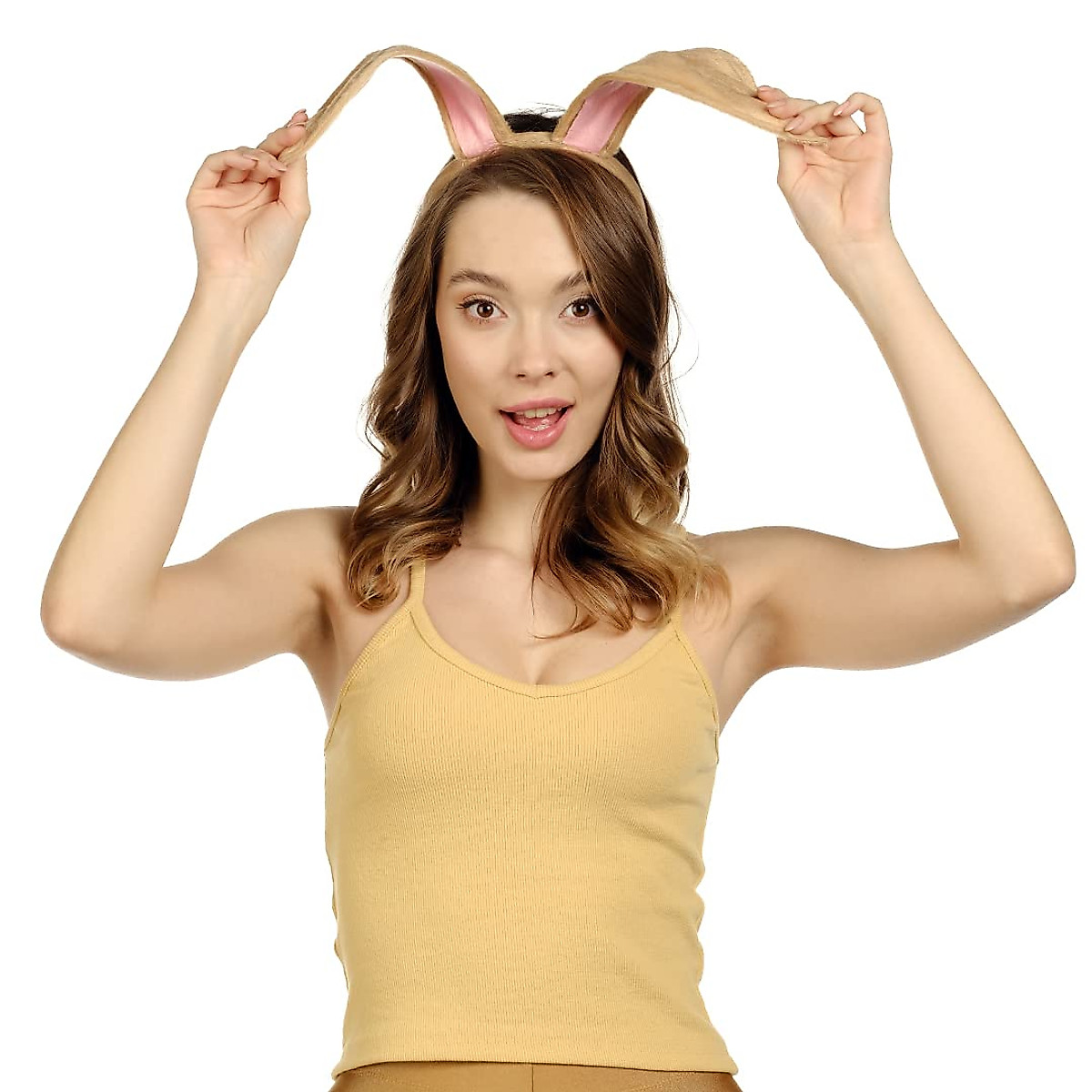 Funcredible Brown Bunny Ears - Bunny Ears Headbands - Bendable Bunny Ears - Bunny Rabbit Cosplay Costume Accessories for Kids and Adult