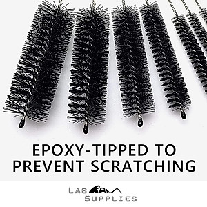 LabRat Supplies 12 Inch Pipe Cleaning Brush Set with Brass Bristles, 8 Piece Variety Pack | for Auto Parts, Bottles, Guns, Tubes, etc.