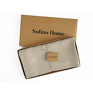 Solino Home Linen Tablecloth – 100% Pure Linen Summer Natural Tablecloth 60 x 144 Inch – Machine Washable Rectangle Tablecloth – Fete