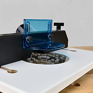 POWERTEC Trim Router Table & Router Base Plate w/Predrilled Holes, Adjustable Fence for Wood Router Fits Trim Router, Bosch, Porter Cable, Ryobi, DeWalt, Makita (71392)