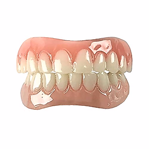 Instant Smile Comfort Fit Flex Teeth - Natural Shade Upper and Lower Kit with Vented Cleaning Case