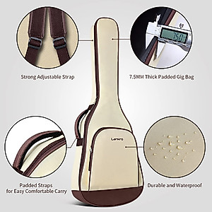 Lankro 38 in Guitar Acoustic Guitar Beginner kit Adult Cutaway Acoustic Guitar Guitarras Starter Set Bundle with Padded Gig Bag, Strap, Capo, Strings, Picks