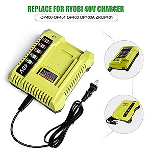 KUNLUN OP401 40-Volt Lithium-Ion Battery Charger for Ryobi 40V OP4050A OP4026 OP40601 OP4040 OP4030 OP4015 OP40201 Li-ion Battery