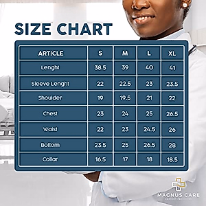 Magnus Care Professional Lab Coat for Women & Men, White Unisex Labcoat, Cotton Poly Medical Doctor Nurse Med Laboratory Coat