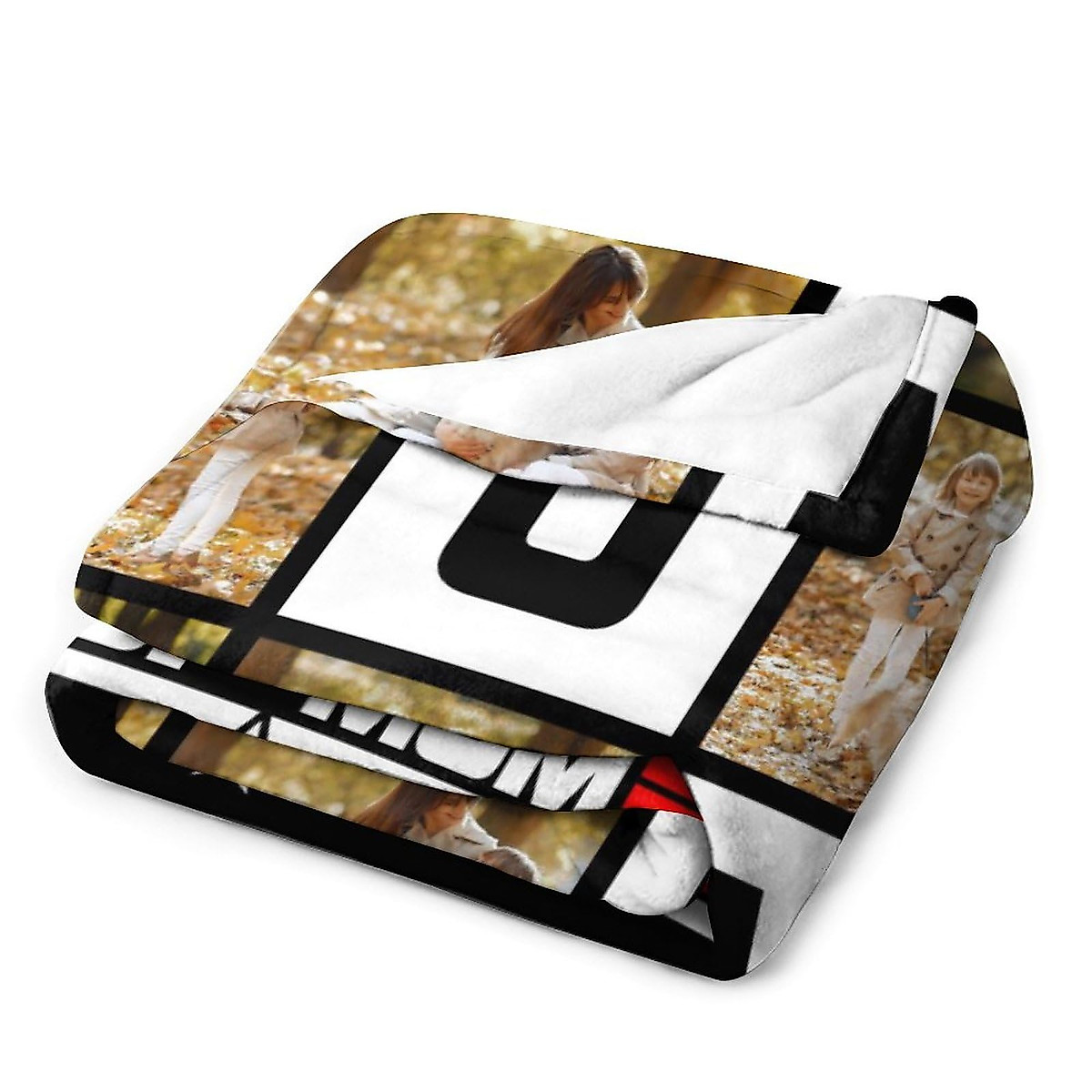 Top Mom Custom Blankets with Photos Soft Personalized Blanket Made in USA 6 Photo Blanket for Mom Women Men Friends Kids Personalized Gifts Christmas Halloween Mothers Day Anniversary Throws Bed Sofa