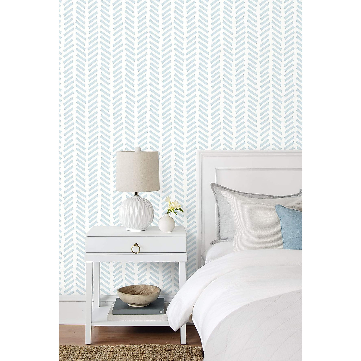 NextWall Mod Chevron Peel and Stick Wallpaper (Sky Blue)