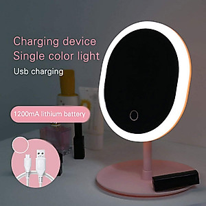 FQYYDD Illuminated Makeup Mirror Led Makeup Mirror Usb Touch Stand Up Adjustable 1Pcs