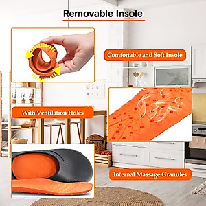 Zapatos De Cocina para Hombres Work Chef Shoes Women Clogs Waterpoof for Non Slip Shoes for Men Food Service Kitchen Seaside Size 7 Orange