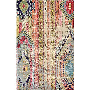 Unique Loom Sedona Collection Distressed, Southwestern, Vintage, Modern, Over-Dyed, Abstract Area Rug (5' 0 x 8' 0 Rectangular, Multi/Beige)