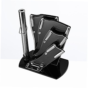 SECFOU Cutter Rack Knife Holder Block Knife Stand Kitchen Knife Block Knife Scissor Block Knife Butcher Block Modern Knife Block Kitchen Cutlery Organizer Universal Knife Holder