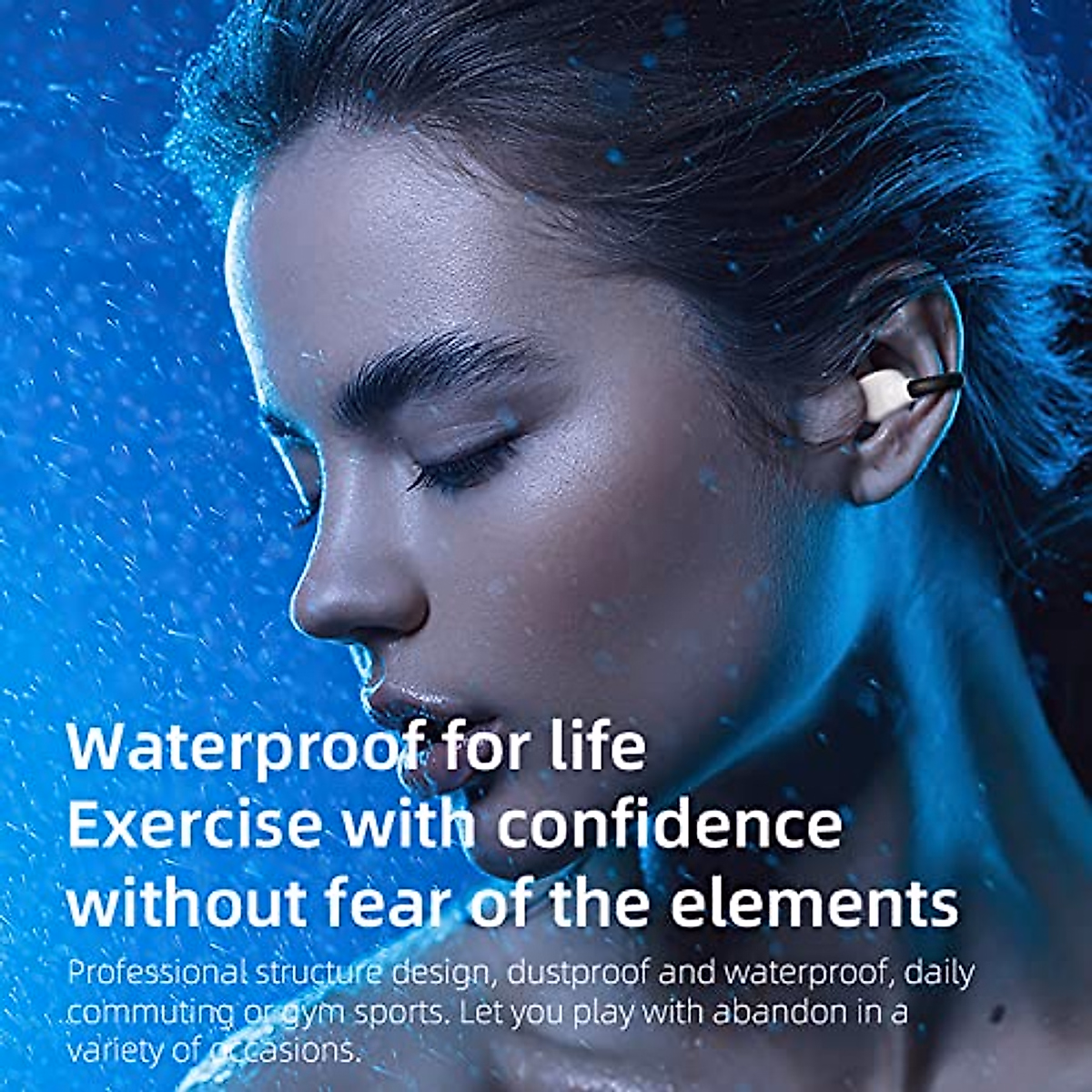 ESSONIO Open Ear Headphones Wireless Headphones with Noise Cancelling Headphones Ear-Hook Headphones Bluetooth Workout Headphones Open Ear Earbuds for Sports