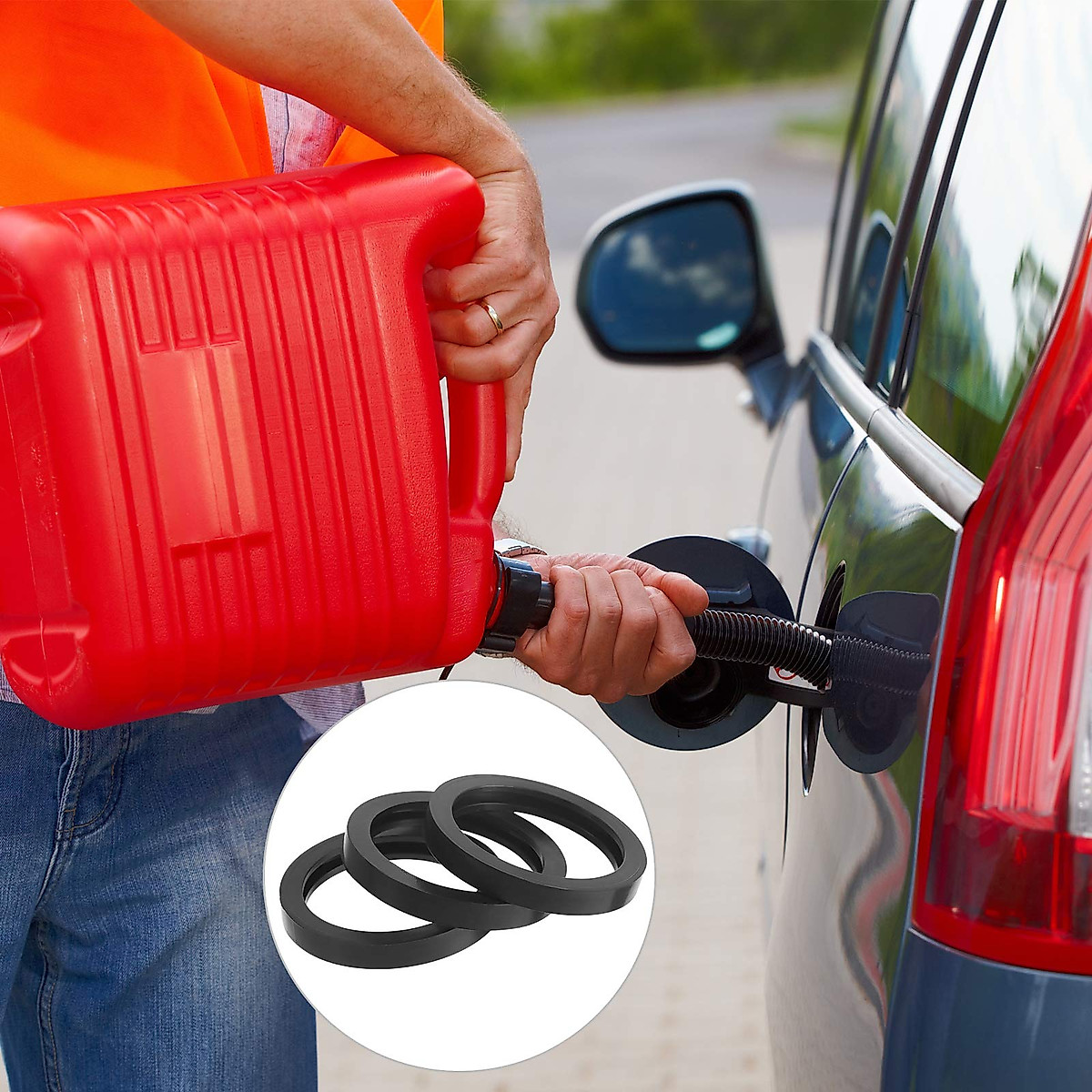 Frienda Gas Can Spout Gaskets Replacement Rubber Ring Can Gaskets Fuel Washer Seals Spout Gasket Sealing Rings Replacement Gas Compatible with Most(20 Pieces)