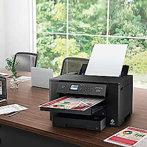 Epson Workforce Pro WF-7310 Wireless Wide-Format Printer with Print up to 13" x 19", Auto 2-Sided Printing up to 11" x 17", 500-sheet Capacity, 2.4" Color Display, Smart Panel App, Medium,Black