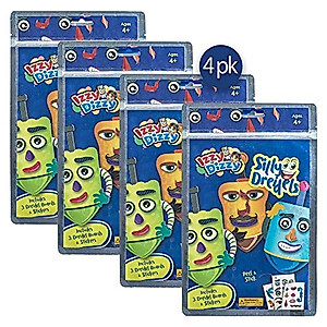 Silly Dreidels - 4 Pack of 3 Dreidels Boards and Stickers - Hanukkah Arts and Crafts - Gifts and Games - Izzy 'n' Dizzy