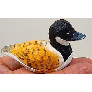 Selsela Canada Goose Figurine Decoration Handmade Wooden Statue Duck Art Decoy Carved Bird Geese Branta Small Animal Collectible