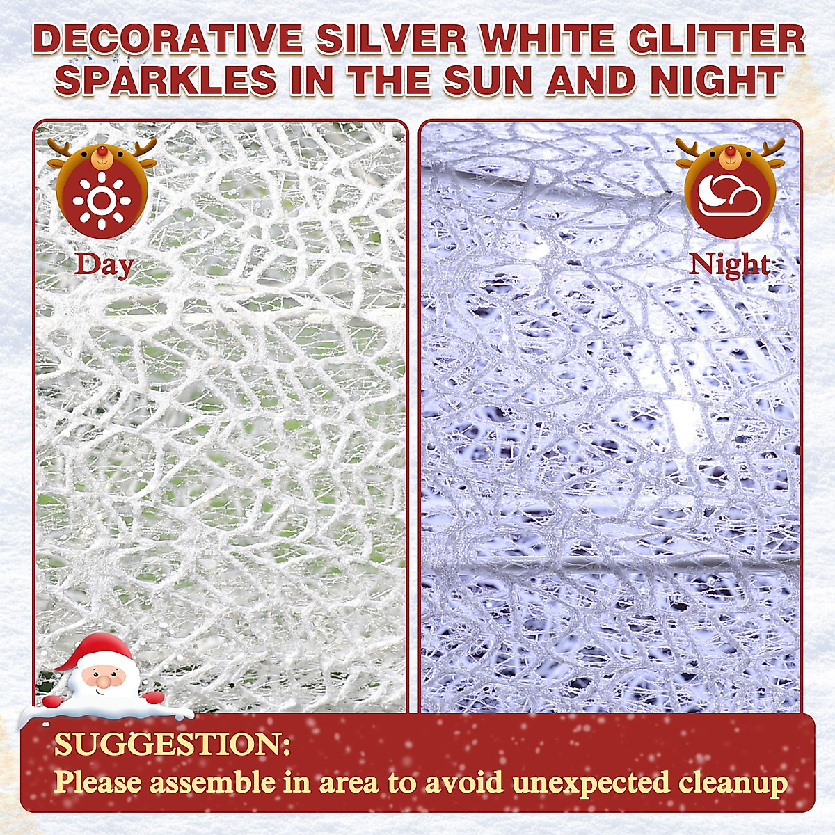 MUPATER 6 ft Tall Pre-Lit Energy-Efficient LED White LAMP-Post, Christmas Holiday Outdoor Lighted Decoration for Yard, Porch, Entry - Ground Stakes Included