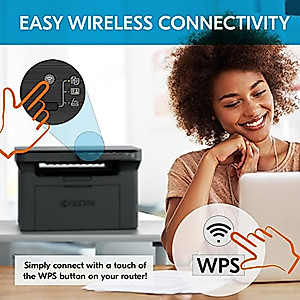 Kyocera MA2000w Multifunctional Monochrome Laser Printer (Print/Copy/Scan), 21 ppm, Wireless & USB 2.0, 600dpi, 2 Digits LED Display, 150 Sheet Capacity, ID Card Copy, 50 Sheet Output Tray, 64MB