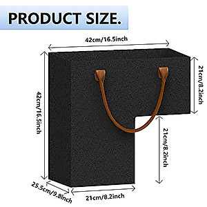 TOUNALKER 2Pcs L-Shape Stair Basket Organizer, Premium Foldable Fabric Staircase Storage Organizer with Durable Handles, Large Felt Stair Tidy Basket for Carpeted Wooden Stairs Laundry Toys Household