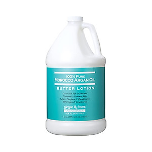 Ginger Lily Farms Salon Formula 100% Pure Morocco Argan Oil Butter Lotion for All Skin Types, 100% Vegan & Cruelty-Free, 1 Gallon (128 fl oz) Refill