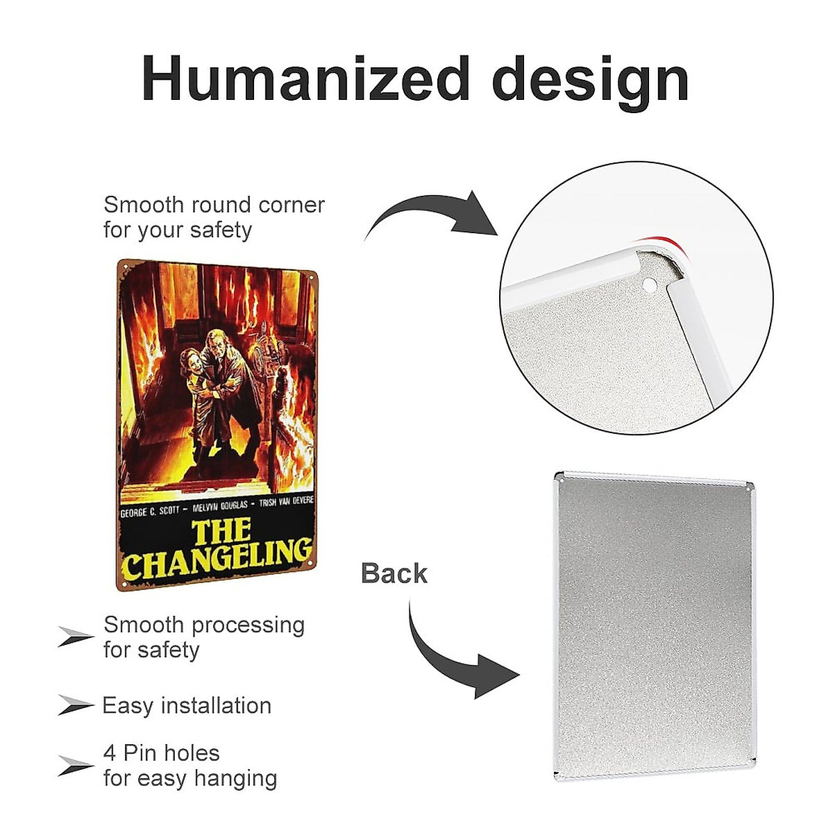 The Changeling Professional Tin Poster- Ideal Wall Decor for Bars, Cafes, Offices, Restaurants, Homes, Gardens, Shops, Clubs - 12 X 8 Inches