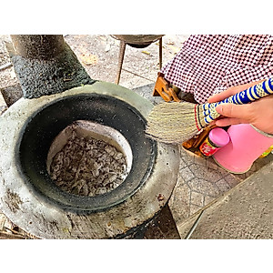 Small Corn Wisk Brush Broom 11 Inch Indoor Heavy Duty Multi Surface Hard & Soft Floor Home Office Cleaning Tool Supplies 100% Handmade for Household Sweeping Indoor Outdoor (staw Soft Broom)