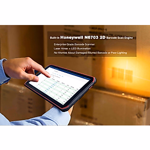 Vanquisher 8-inch Warehouse Tablet, Android 13 Rugged Tablet with Integrated Honeywell N6703 1D & 2D Bar Code Scanner Engine, WiFi & 4G LTE, for Enterprise Inventory & Logistics Tracking