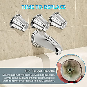 Enhon Faucet Repair Kit Compatible with Price Verve 3 Handle Tub Shower Faucet, 3-Handle Shower Hot/Cold/Diverter Knob Replacement for Remodeling Trim (Chrome)