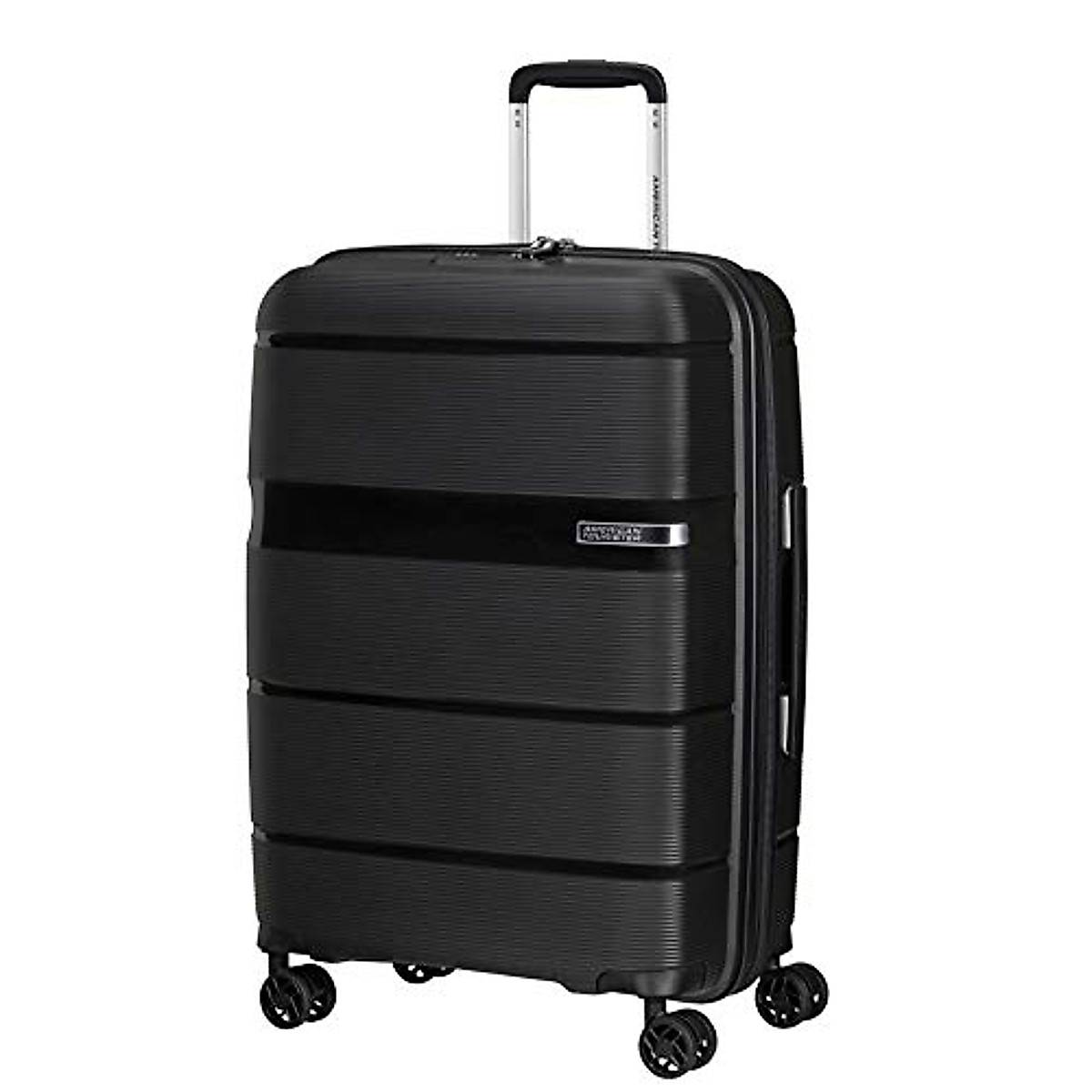 American Tourister Unisex_Adult Luggage Suitcase, Black (Vivid Black), M (66 cm-63 L)