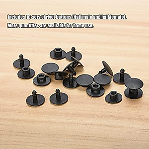 LUAATT Universal Beach Shoes Replacement Rivets,10 Set Repair Plastic Button for Men and Women Summer Shoes Strap (Black)