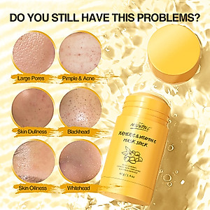 Turmeric Clay Stick Mask Organic Vitamin C Purifying Mask for Blackhead Cleansing Healing Clay Mud Mask for Deep Clean Pore Improve Skin Acne Scars Facial Mask With Blackhead Remover Extractor Tools