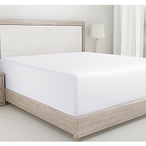 California Design Den White Twin XL Fitted Sheet, 100% Cotton 400 Thread Count Sateen, 1 Fitted Sheet Only for Home, Fits College Dorm Mattresses (Twin XL, White)