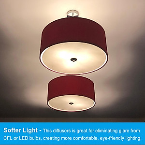 PATIKIL Lampshade Diffuser, 7.5" Diameter with 3/8" Center Hole Round Diffuser for Drum Lampshades Pendants Light Fits 8-8.5" Openings, Frosted White