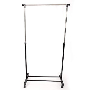Kcelarec Rolling Clothes Rack on Wheels, Stainless Steel Clothing Rack for Hanging Clothes, Garment Rack (Style 5)