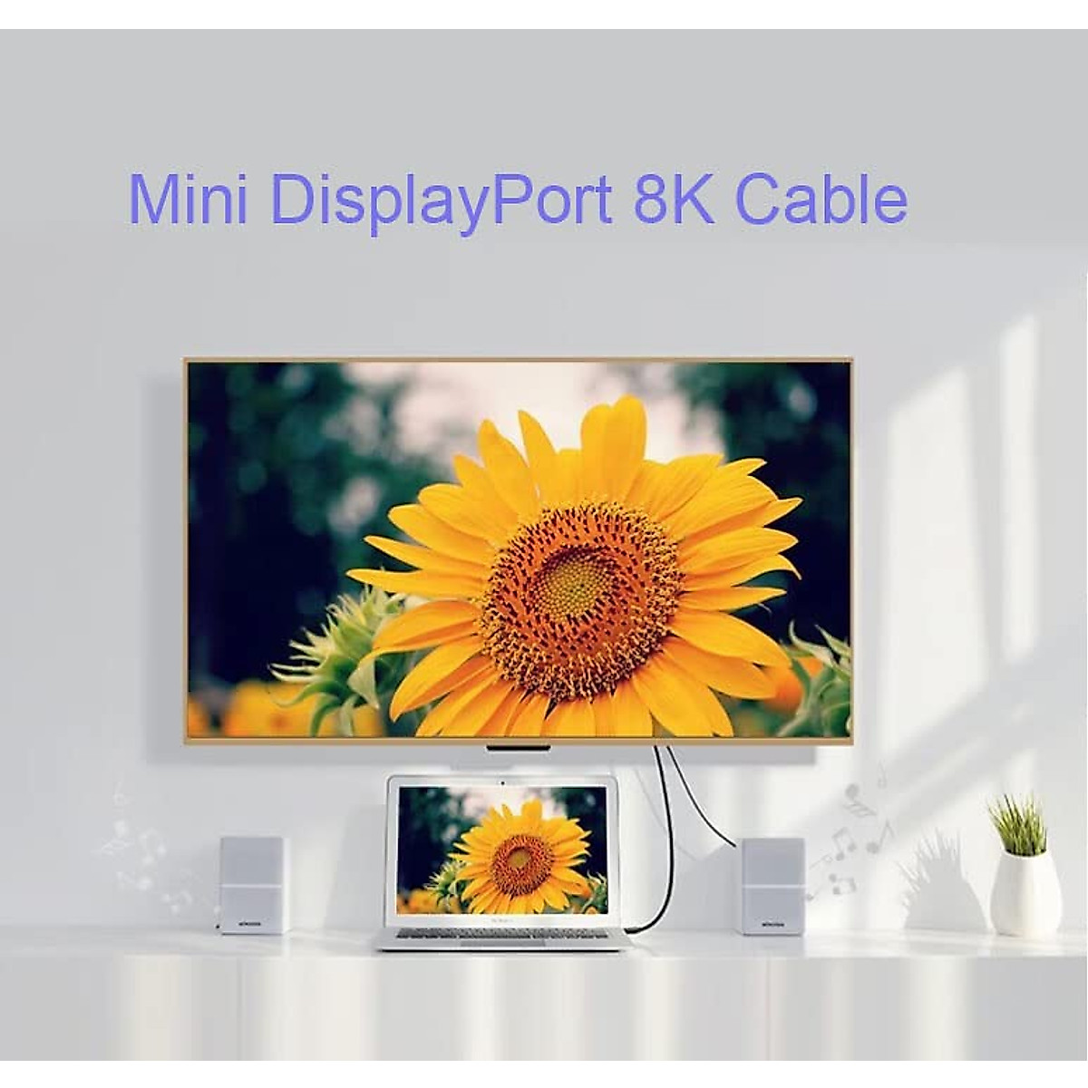 Qaoquda 8K Mini DisplayPort Cable, 1FT Mini DP Female to Female Coupler Cord for with Mini DP PC/Laptop or Thunderbolt 2 Mac PC (mini DP female to female)