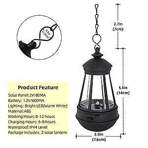 2 Pack Replacement Solar Light Parts 10 Lumens Warm White Waterproof LED Lanterns for Outdoor DIY Fairy Garden Decor Gnomes Outdoor Statues Replacement Lanterns
