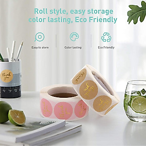 Walnutty 1000PCS Thank You Stickers, Thank You for Supporting My Small Business Stickers, 1 inch Round Holographic Thank You Gifts Sticker, Small Thank You Labels for Business, 500PCS Each Roll