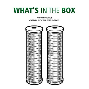 AO Smith 2.5"x10" 5 Micron Carbon Block Sediment Water Filter Replacement Cartridge - 2 Pack - For Whole House Filtration Systems - AO-WH-PRE-RC2