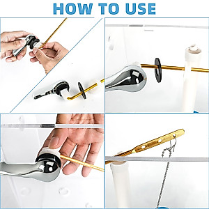 VRSS Front Mount Toilet Lever Replacement Toilet Handle with Chains Toilet Flush Lever Handle Fits Most Toilet Tank (Chrome Polished, Front Mount)