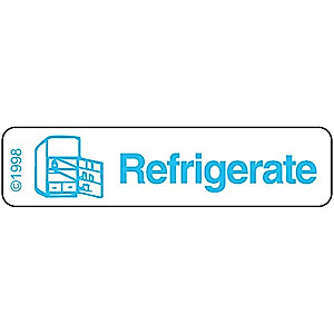PHARMEX 1-371 Permanent Paper Label,"REFRIGERATE", 1 9/16" x 3/8", White (500 per Roll, 2 Rolls per Box)