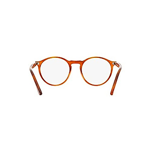 Persol PO3285V Round Prescription Eyewear Frames, Terra Di Siena/Demo Lens, 50 mm