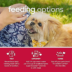 smallbatch Pets Freeze-Dried Super Booster Beef Bites for Dogs & Cats, 18 oz, Made in The USA, Humanely Raised Single Protein Source, Topper & Treat, with Organic Vegetables and Probiotics