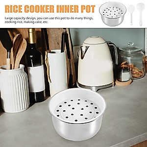 Hemoton Stainless Steel Cookware Household Rice Cooker Inner Pot Professional Rice Cooker Pot Electric Cooker Accessory Rice Cooker Stainless Steel Inner Pot