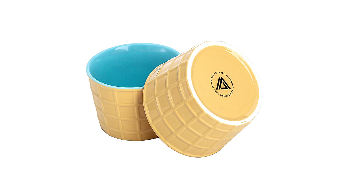 Elsjoy Set of 6 Colorful Ceramic Ice Cream Cups