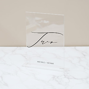 5x7 Inch Clear Acrylic Sign with Stand | 10 Pack Blank Acrylic Table Signs and Base for DIY Wedding Table Numbers, Wedding Signage, Events& Parties