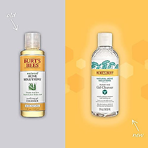 Burt's Bees Natural Acne Solutions Purifying Gel Cleanser, Face Wash for Oily Skin, 5 Oz (Package May Vary)