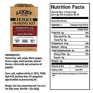 Lucky Jerky DIY Jerky Seasoning Kit 4 Pack - Original, Red Pepper, Teriyaki, Peppered