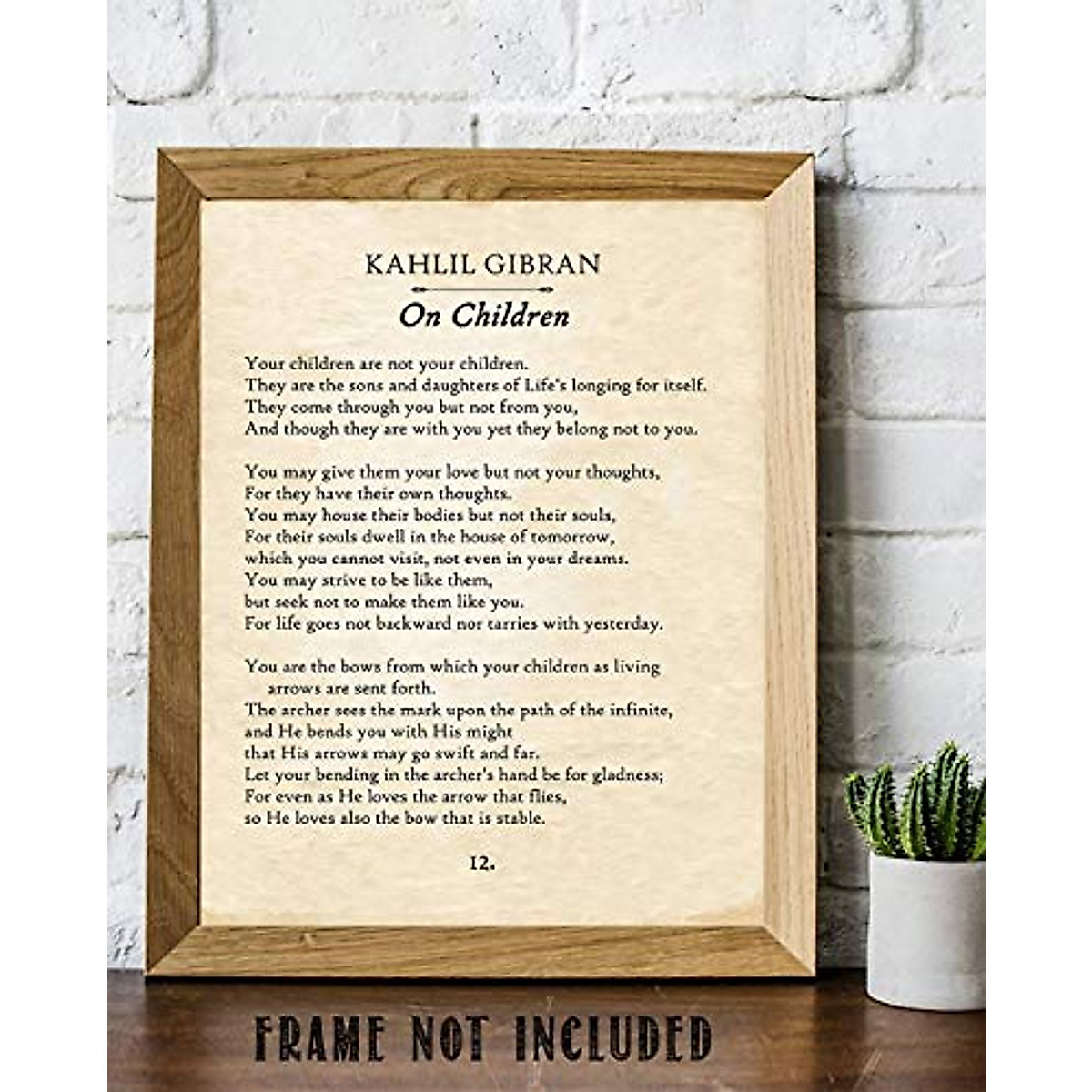 Kahlil Gibran - On Children - 11x14 Unframed Typography Book Page Print - Great Gift for Philosophical, Spiritual, and Inspirational Poetry Buffs Under $15