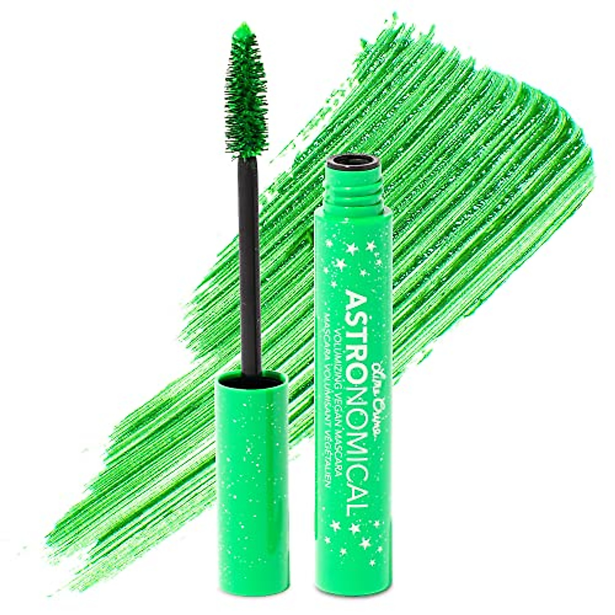 Lime Crime Astronomical Volumizing Vegan Mascara, 51 (Kelly Green) - Easy-to-Apply Creamy Formula with Bold & Full Lashes - Fiber Brush Separates and Defines for Instant Volume - Vegan & Cruelty Free