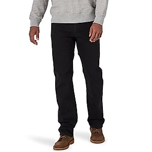 Wrangler Authentics Men's Regular Fit Comfort Flex Waist Jean, Black, 38W x 29L
