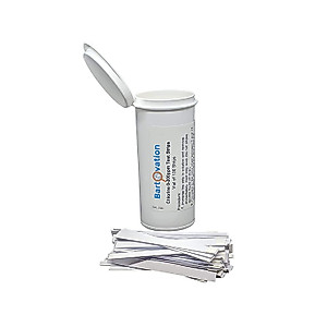 Restaurant Chlorine Sanitizer Plastic Test Strips, 0-300 ppm [Moisture Wicking Vial of 100 Strips]